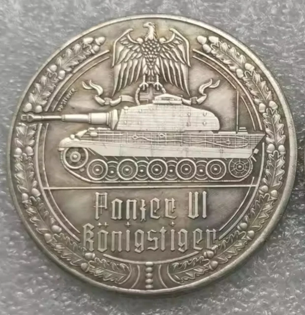 WW2 GERMAN KING Tiger Panzer Tank METAL Medal Coin Collectable World ...