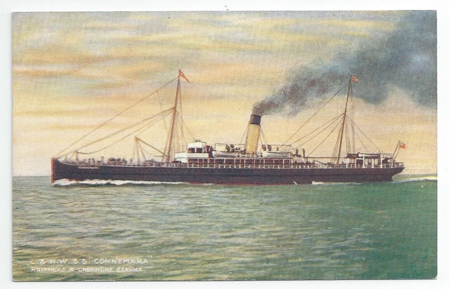 LNWR L&NWR LONDON & North Western Railway CONNEMARA Steam Ship PC £10. ...