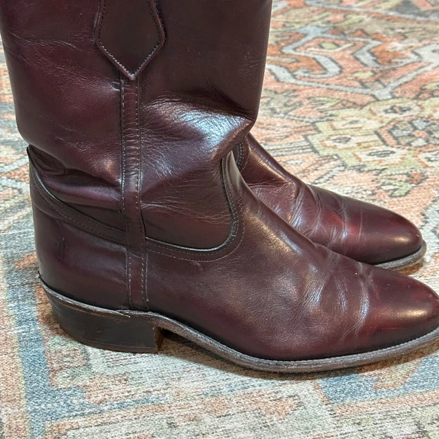 VINTAGE FRYE 3150 Men's Oxblood Western Roper Boots Men's Size 10EE ...
