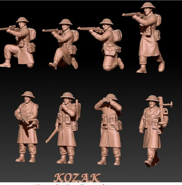 WW2 BRITISH INFANTRY Winter Uniform Full Set Soldiers 1/35th Resin ...