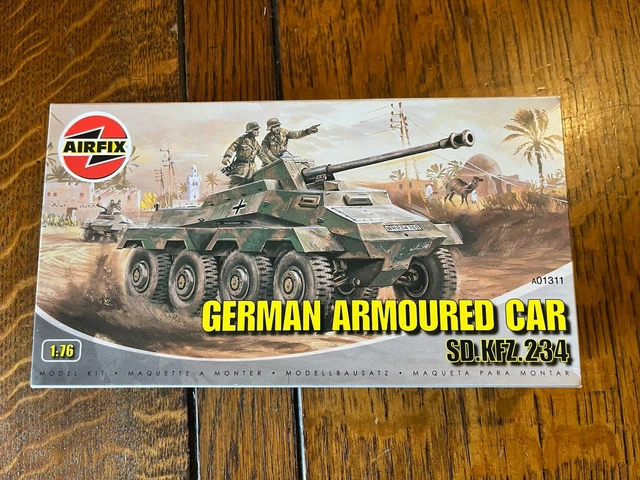 AIRFIX 1:76 SDKFZ.234 Armoured Car WW2 Wehrmacht Military Model Kit ...