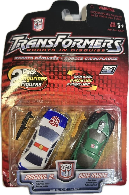 ROBOTS DÉGUISÉS TRANSFORMERS Prowl 2 & Side Switch 2-Pack 2 Hasbro 2001 ...
