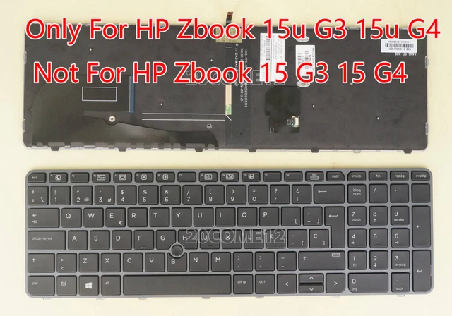 NEW FOR HP zbook 15u G3 15u G4 Keyboard Backlit Pointer Gray Spanish ...