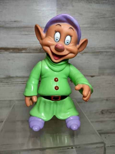 VINTAGE DISNEY SNOW White Dopey Dwarf Posable PVC Plastic Figure 5 1/2 ...