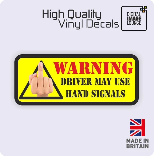 HAND SIGNALS MIDDLE Finger Bird Funny Car / Van /Bumper/Window JDM ...