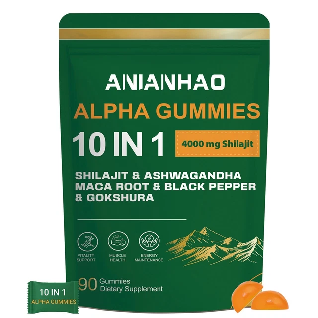 ALPHA HIMALAYAN SHILAJIT Resin Gummies,100% Pure Gold Grade,Fulvic ...