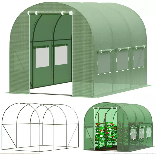 GEWÄCHSHAUS TREIBHAUS GARTEN Tomatenhaus Foilen Pflanzenhaus Polytunnel ...