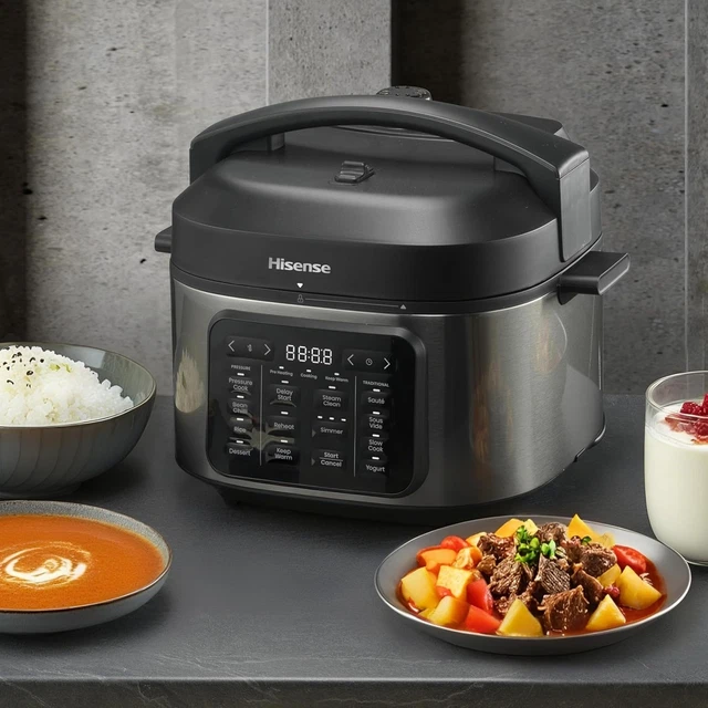 HISENSE HMC6SBUK ELECTRIC Multi-Cooker 6L - 10 Programmes - Pressure ...