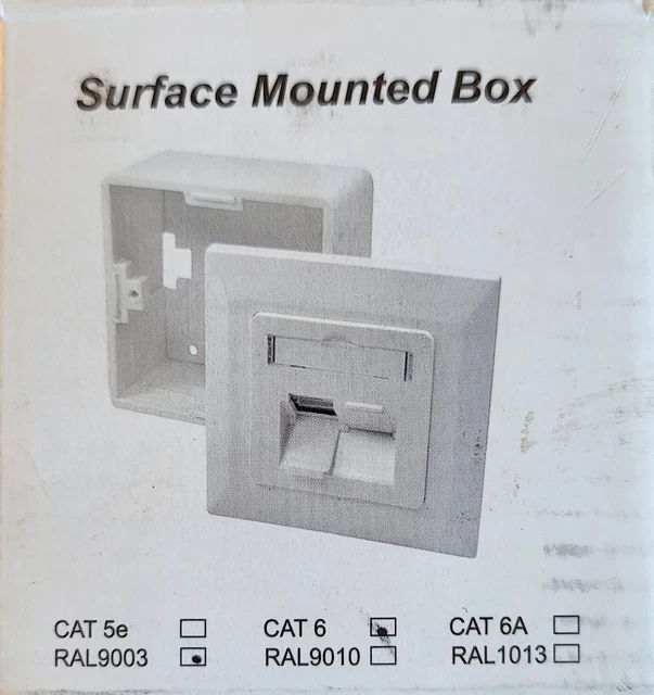 LOGILINK CAT6 WALL Outlet Surface Mounted Box CAT6 / RAL9003. Neu & OVP ...