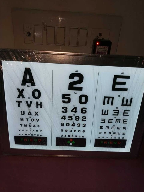 SNELLEN EYE CHART Light Box with lighting arrangements(LED) Vision ...
