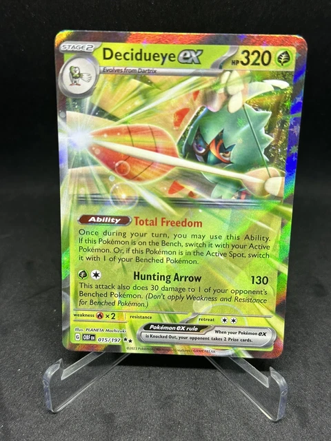 POKÉMON TCG DECIDUEYE ex SV03: Obsidian Flames 015/197 Holo Double Rare ...