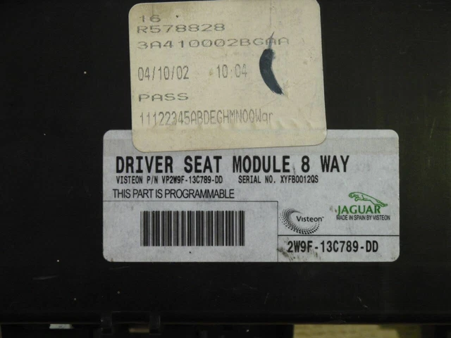 JAGUAR XJ X350 S-Type 02-07 Drivers Seat 8 Way Control Module 2W9F ...