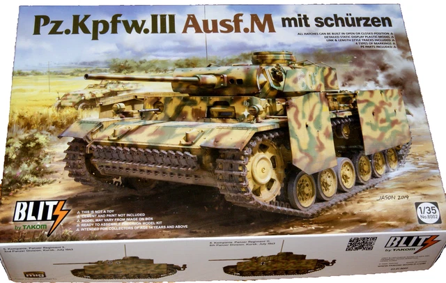 TAKOM 8002 : Dt. Pz.Kpfw. III Ausf. M mit Schürzen / Kit 1:35 / Neu EUR ...