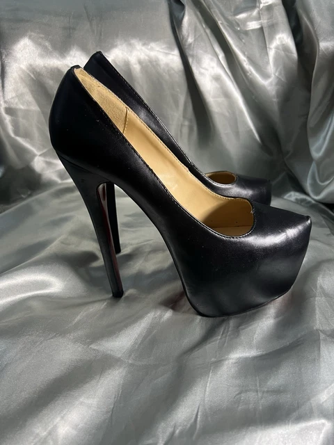 PARIS BLACK STILETTO Red Bottom High Heels £64.05 - PicClick UK