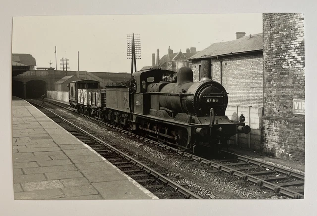 LMS RAILWAY LOCOMOTIVE Photograph - 58186 Passing Burton Station - E1 £ ...