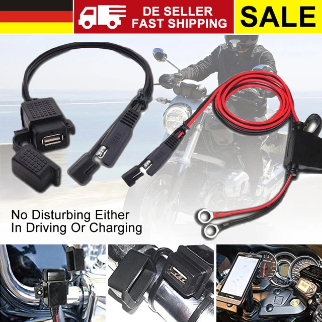 MOTORRAD LADEGERÄT 12V 2.1A USB Adapter Stecker Kabel Wasserdicht Für ...