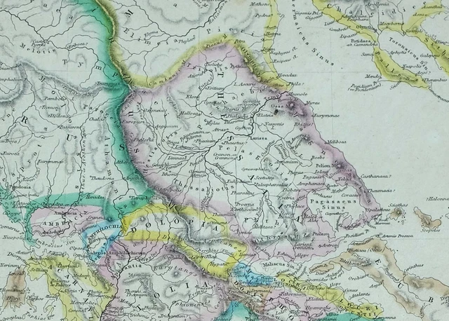 1856 ANCIENT MAP Graecia Greece Epirus Thessalia Messenia Laconia ...