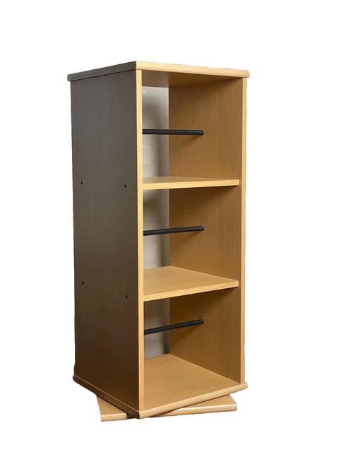 WOODEN ROTATING CD/DVD Storage Rack Holds 108 DVDs Sturdy Carousel CD ...