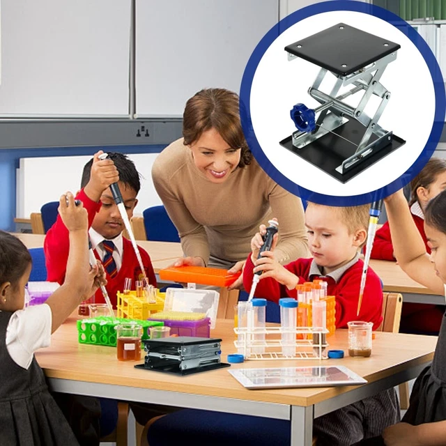 SCIENCE EXPERIMENT STAND Laboratory Lifting Rack Scissor Lift Table £53 ...