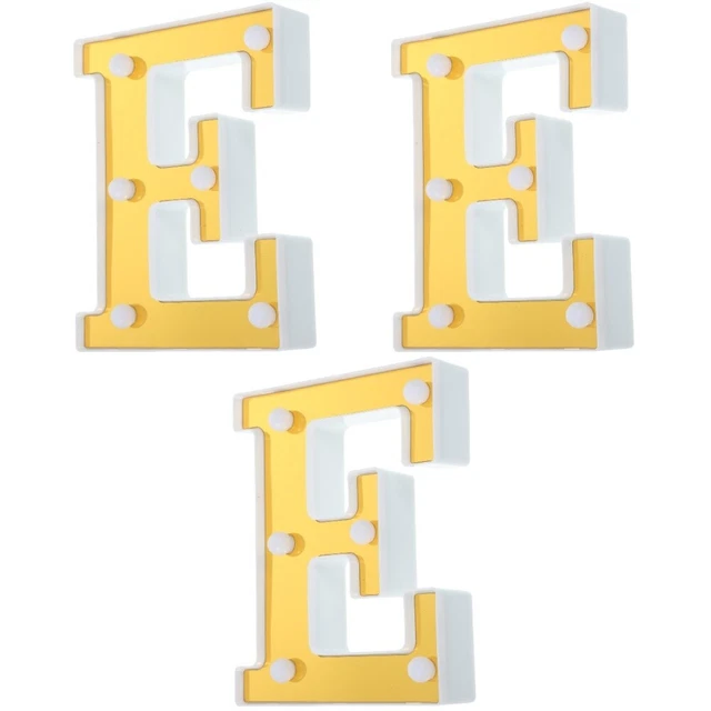 3 PACK ENGLISH Alphabet Lights Neon Letter Modeling Sign Gold Decor £20 ...