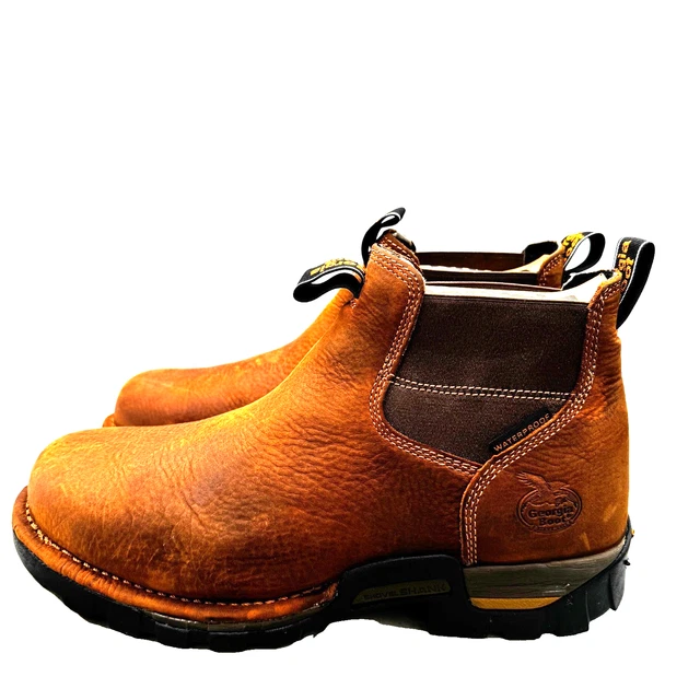 GEORGIA BOOT EAGLE One Waterproof Slip-On Chelsea Work Boots Men's 9 W ...