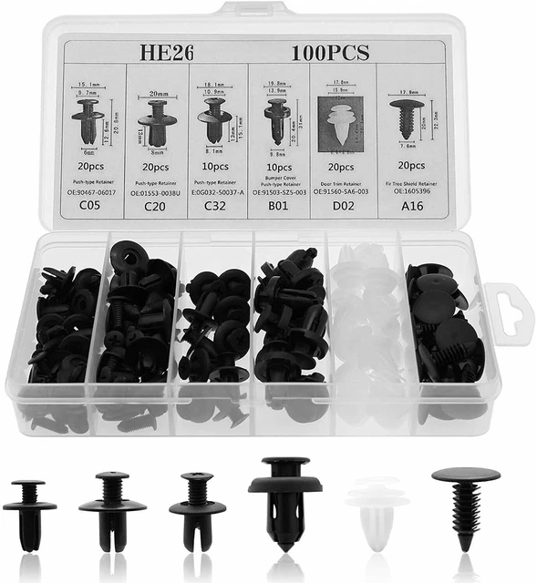 PRATIQUE POUR KIT de clips de retenue de voiture 100 pi??ces acc??s ...