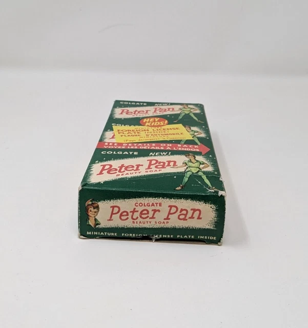 DISNEY COLGATE PETER Pan EMPTY Soap Box With License Plate - Read ...