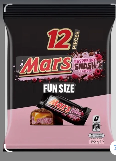 2 X MARS Raspberry Smash Chocolate Bar fun size AUSTRALIAN 12 pieces ...
