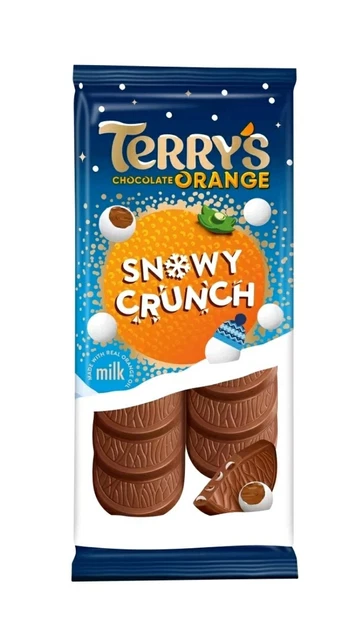 TERRY'S CHOCOLATE ORANGE SNOWY CRUNCH Bar 90g 🍊 NEW FREE DELIVERY Long ...