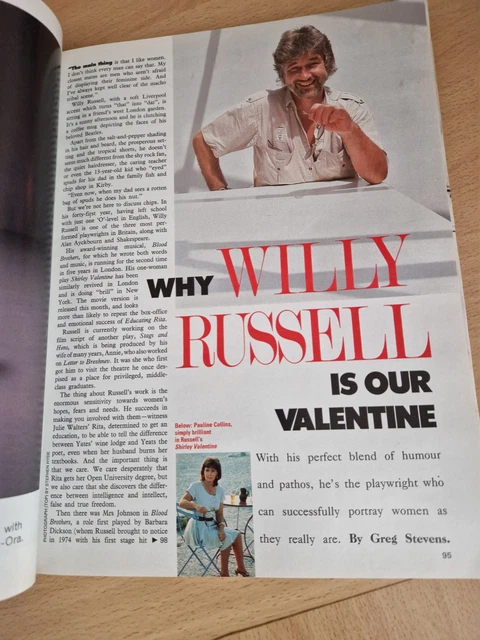 COSMOPOLITAN OCTOBER 1989 with feature on Shirley Valentine writer ...