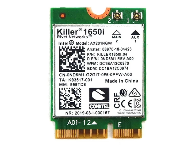 Scheda Wifi Intel Wi Fi 6 Ax201 Ax201ngw M 2 802 11ax Wlan Bluetooth 5