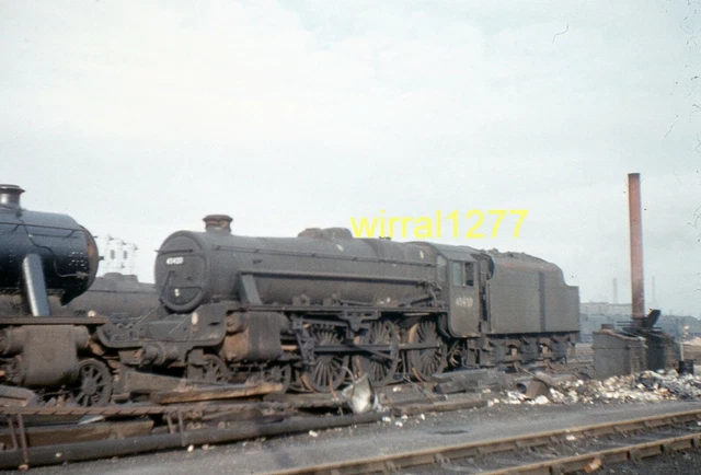 ORIGINAL RAILWAY SLIDE LMS Black 5 45420 at Newton Heath 12.11.67 ...