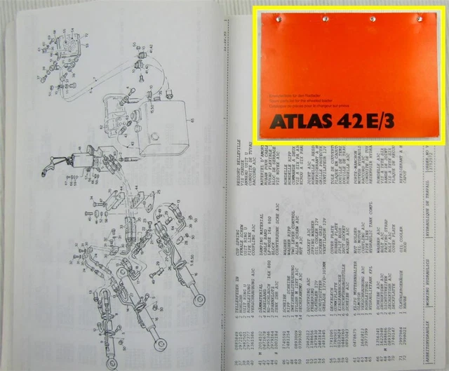 ATLAS E45/3 WHEEL Loader Spare Parts List Spare Parts List Parts ...