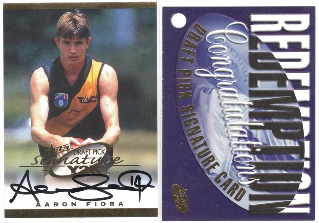 2000 AFL MILLENNIUM DRAFT PICK SIGNATURE CARD - DS3 Aaron FIORA ...