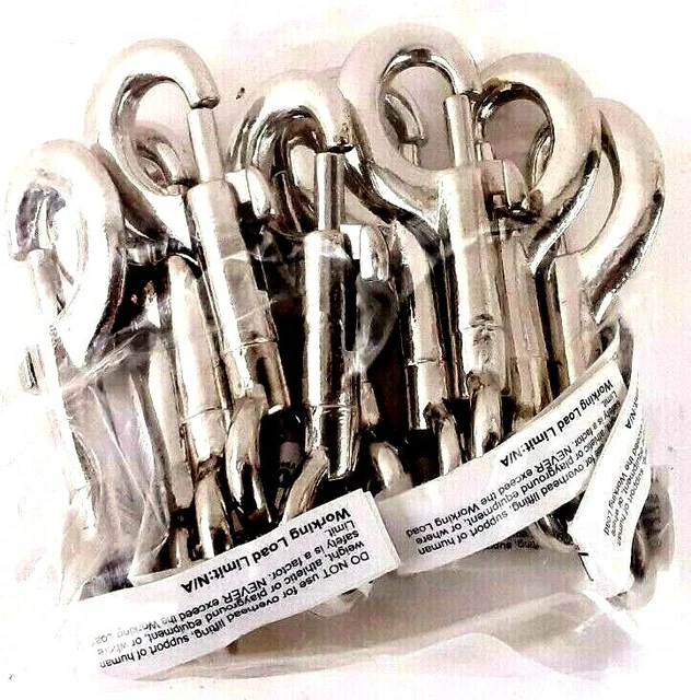 TEN PIECE PACK 125 Bolt Snap Rigid Round Eye 1/2in Light Duty Nickel ...
