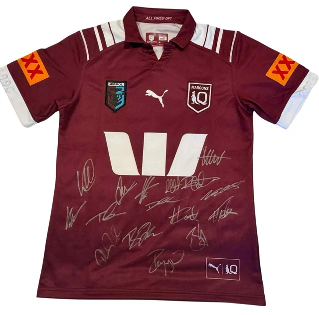 QUEENSLAND MAROONS *TEAM SIGNED 2025* State of Origin Jersey with COA ...