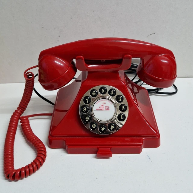 RED RETRO STYLE Rotary Dial Telephone Carrington GPO Style £24.61 ...