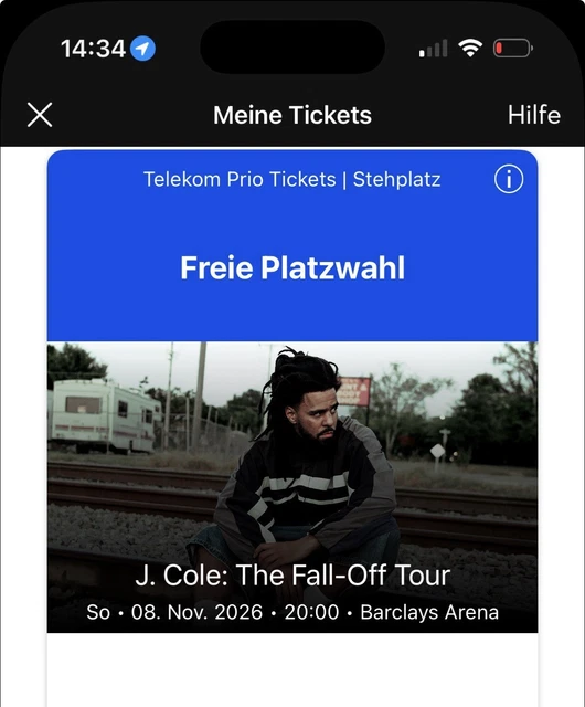 J. COLE: THE Fall-Off Tour Hamburg Stehplatz 8.11.2026 EUR 180,00 ...