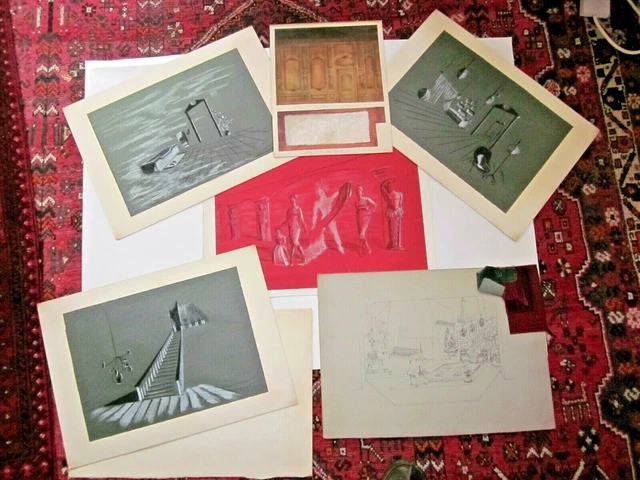 VINTAGE 1940S/50S? THEATRE Set Designs Originals Lee-Elliott? Ratigan ...