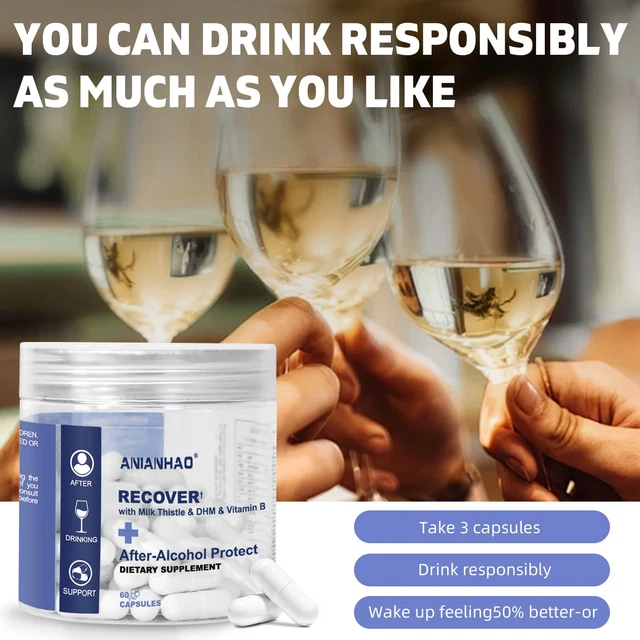 ALCOHOL RECOVERY CAPSULES | DHM + Milk Thistle | Liver & Hangover ...
