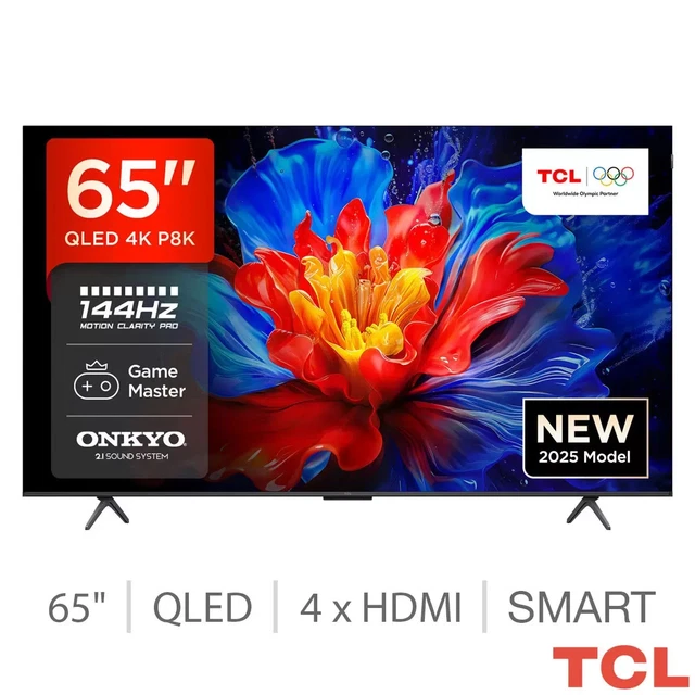 TCL 65P8K-UK 65& 4K Uhd Qled Tv (Srp £649) *Flaw - Mark On Screen* £425 ...