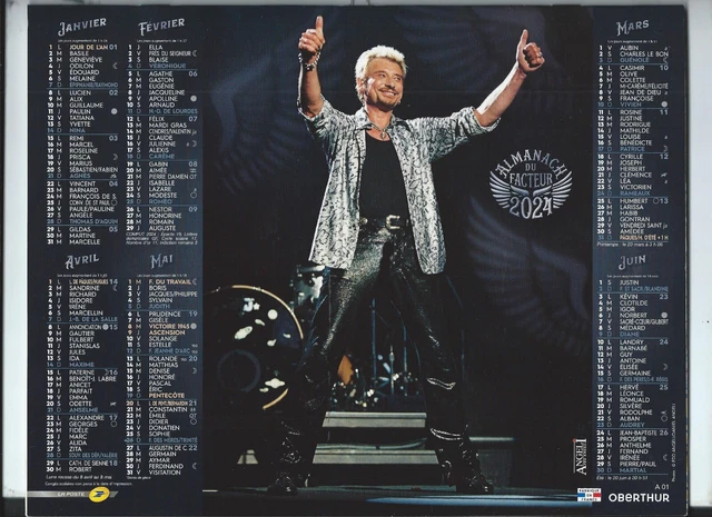 CALENDRIER 2024 JOHNNY Hallyday - Almanach du facteur EUR 7,00 ...