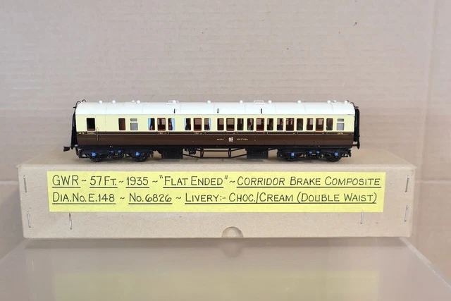 COMET MODELS KIT BUILT 1935 GWR COLLETT 57ft COMPOSITE BRAKE COACH 6826 ...