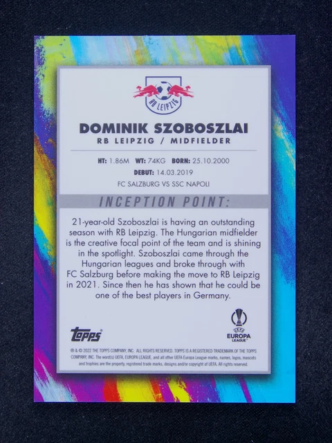 2021-22 TOPPS INCEPTION UCL Dominik Szoboszlai Succession Rosso ...