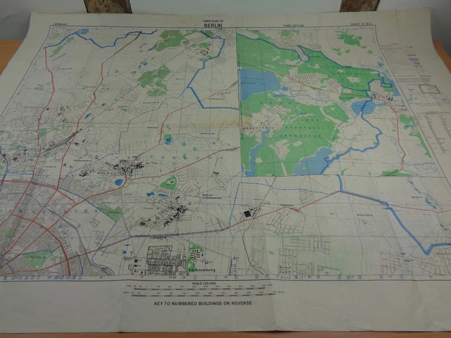 WW2 (1945) BRITISH INTELLIGENCE map entitled "TOWN PLAN of BERLIN" (North East) £0.99 - PicClick UK