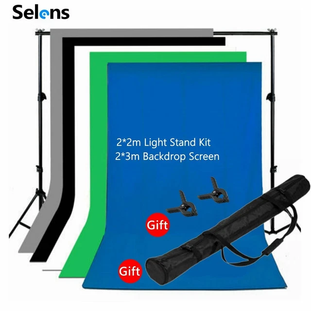 STUDIO PHOTO WHITE Black Green Screen Backdrop Background Stand Support ...