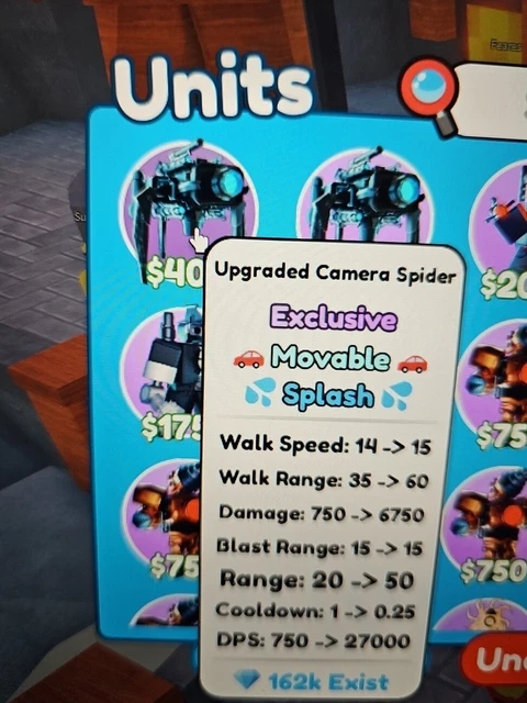 TOILET TOWER DEFENSE Upgraded Camera Spider Roblox Ttd EUR 1,99 ... TOILET TOWER DEFENSE Upgraded Camera Spider Roblox Ttd EUR 1,99 ...