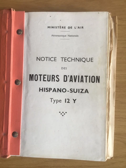 RARE NOTICE TECHNIQUE Moteurs D'aviation Hispano-Suiza Type 12Y EUR 499 ...
