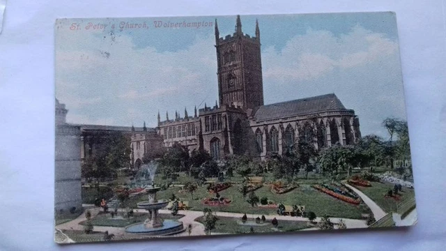 ANTIQUE POSTCARD,ST, PETER'S church,Wolverhampton,England,1903,1900s ...
