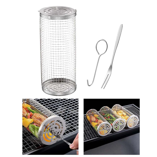 GRILLE ROULANTE PANIER Camping Grille de barbecue Grille de cuisson ...